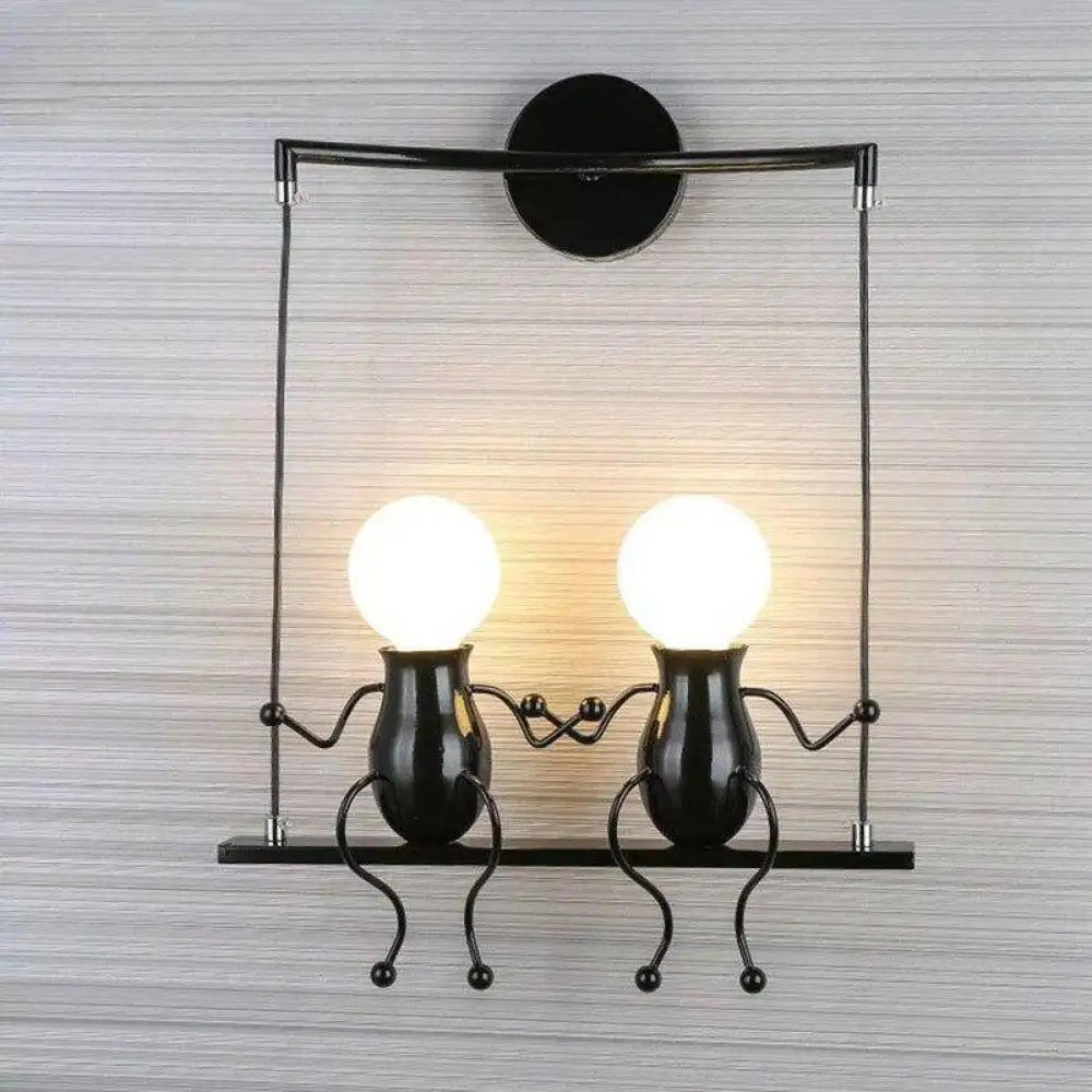 "Applique murale LED bonhomme lumineux élégant." Titre : Luminaire ...