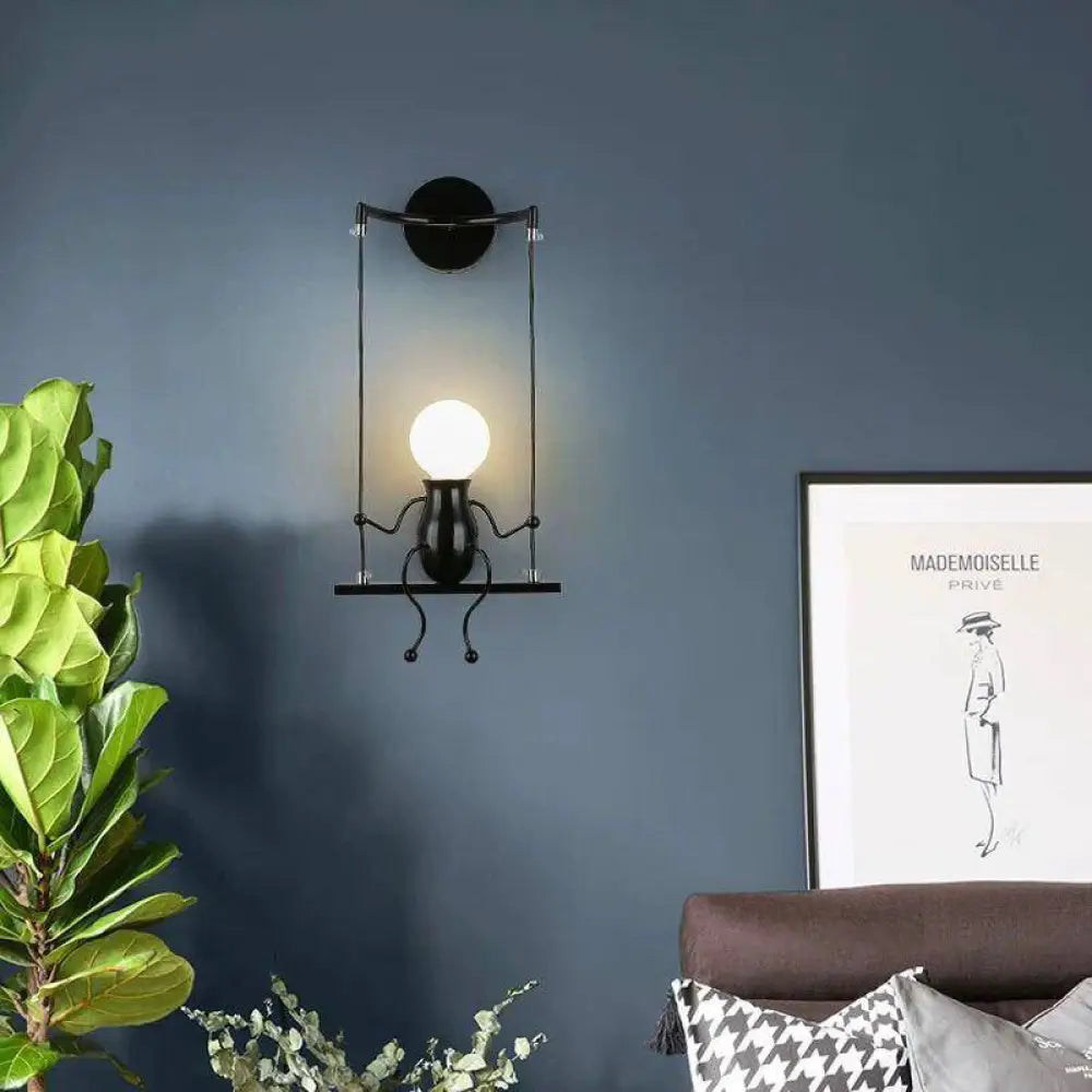 "Applique murale LED bonhomme lumineux élégant." Titre : Luminaire ...