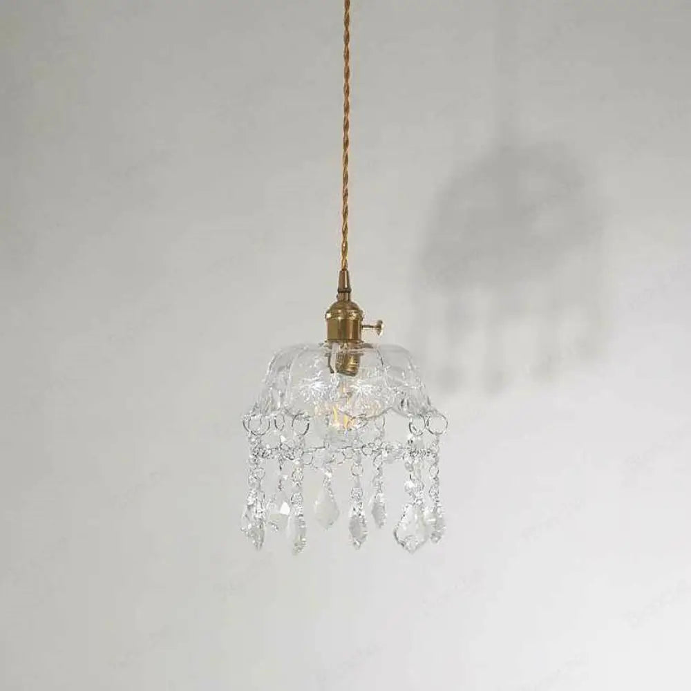 Lustre rétro LED en verre cristal